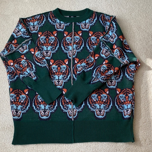 Dressed in LALA | Sweaters | Dressed In Lala Green And Orange Tiger ...
